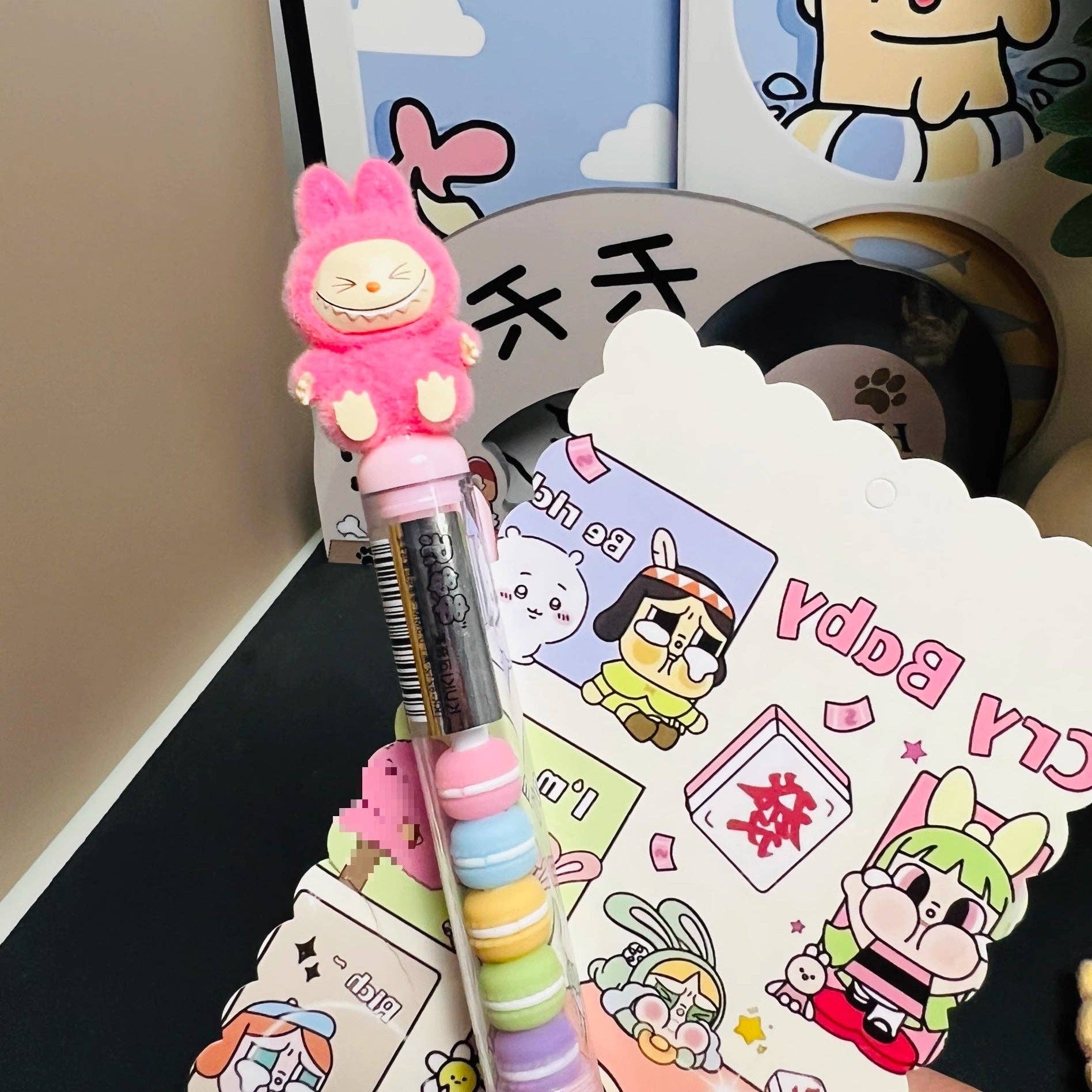 Labubu Flocking Deco Gel Pen – BabyBliss