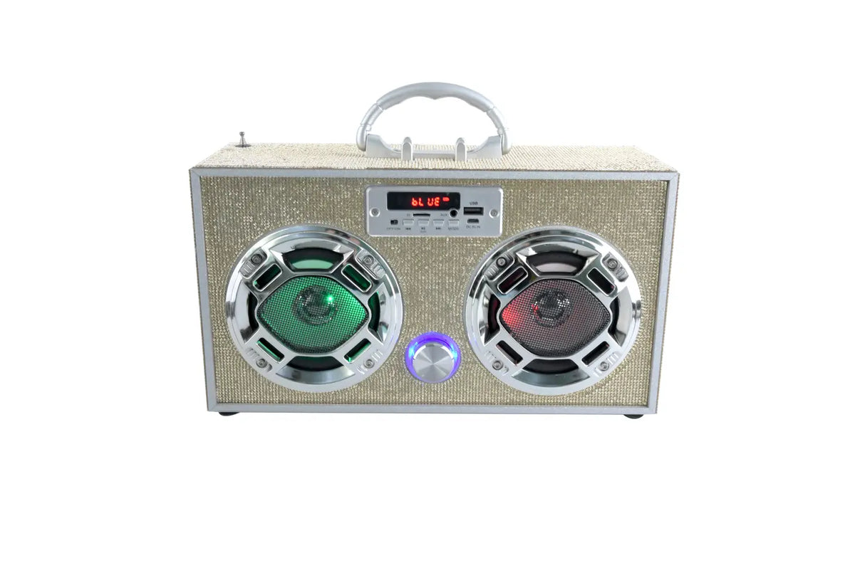 Wireless Bluetooth Gold Bling Boombox – BabyBliss