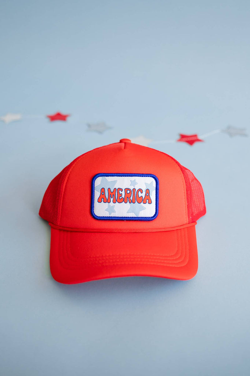 Kids Red America Trucker Hat – BabyBliss