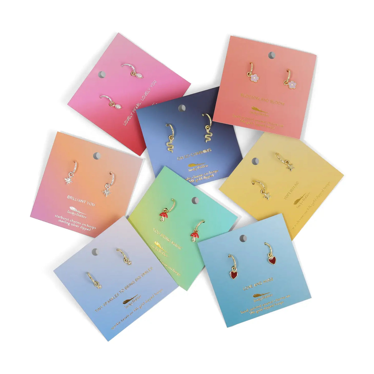 Lucky Feather Hoops with Drop – BabyBliss